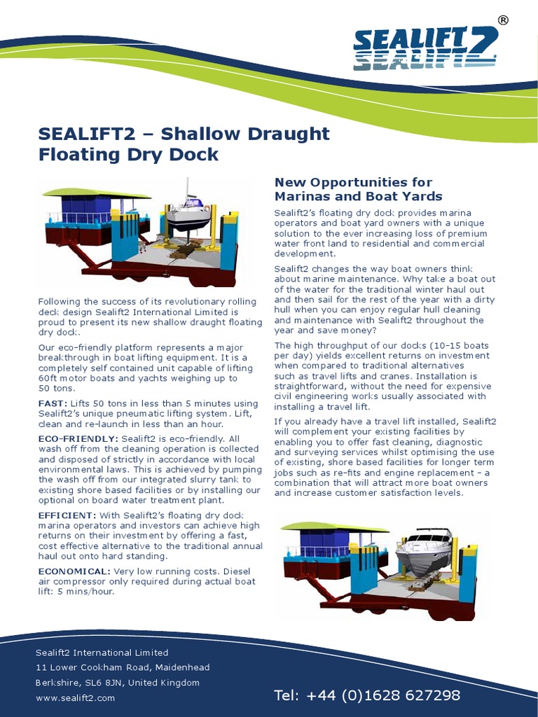 Sealift2-SD Shallow Draught Draft Dock - Data Sheet PDF | PDF | Yacht ...