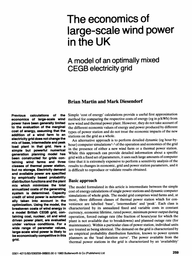 The Economics of Large-Scale Wind Power in The UK A Model of An ...