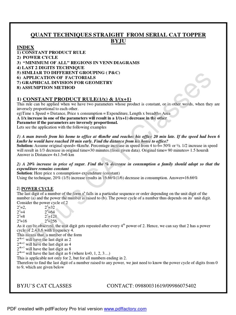 CAT Mathematics | Download Free PDF | Prime Number | Integer