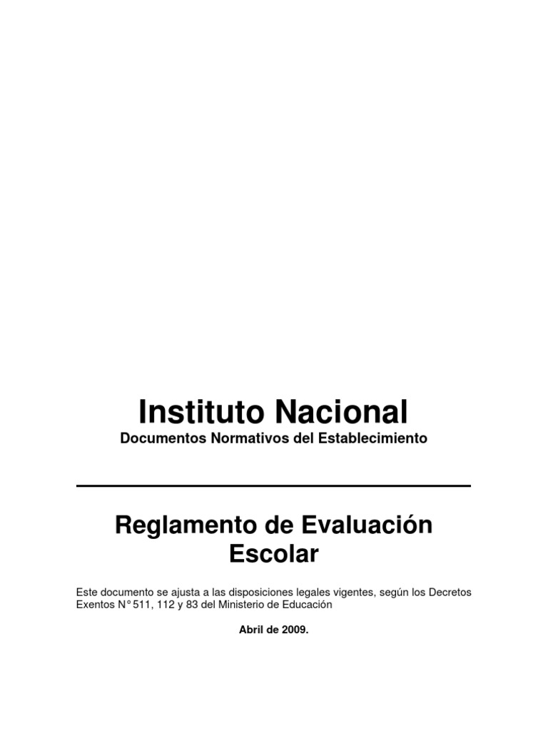 Reglamento de Evaluacion 2009 | PDF | Maestros | Evaluación