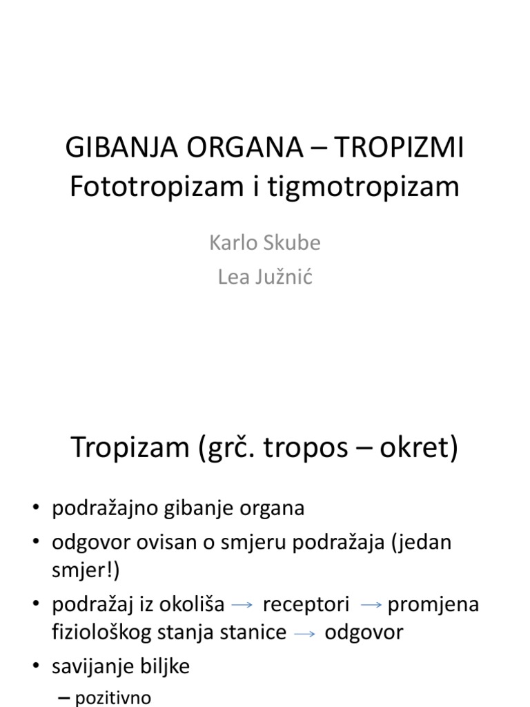 Gibanja Organa - Tropizmi | PDF