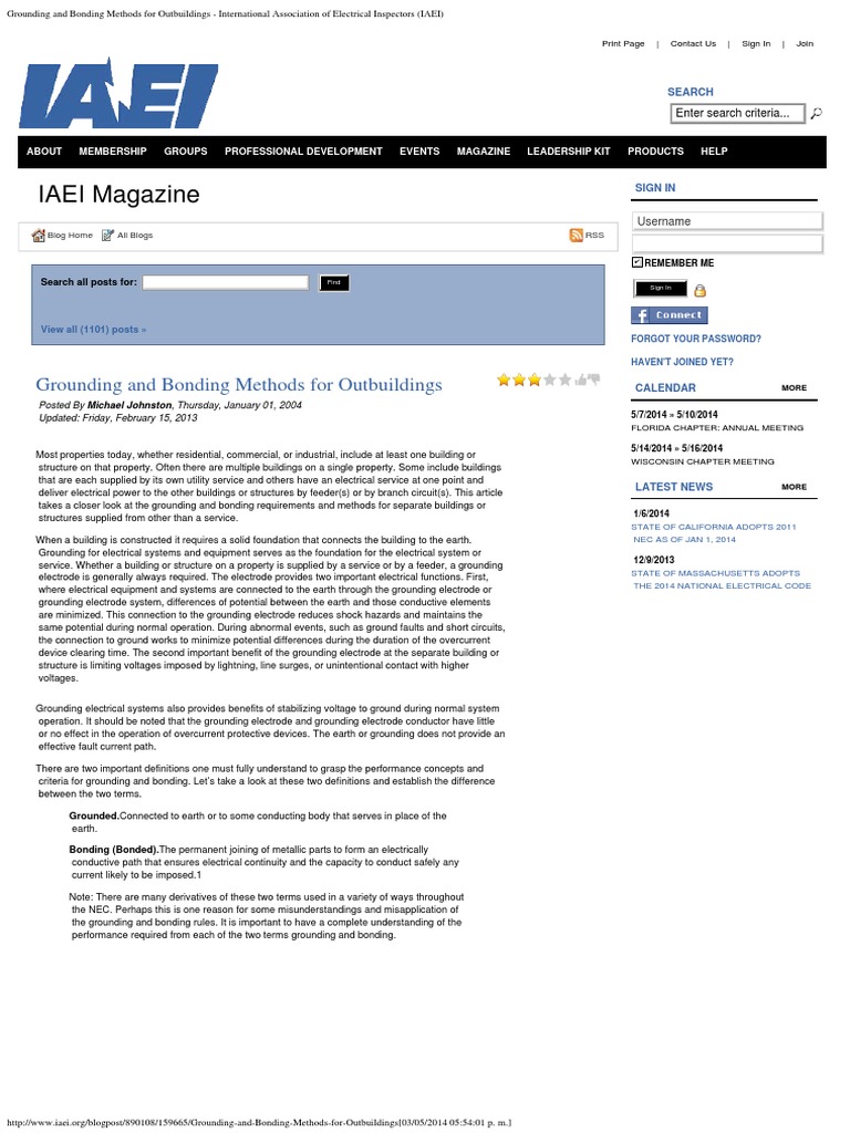 Grounding and Bonding Methods For Outbuildings - International ...