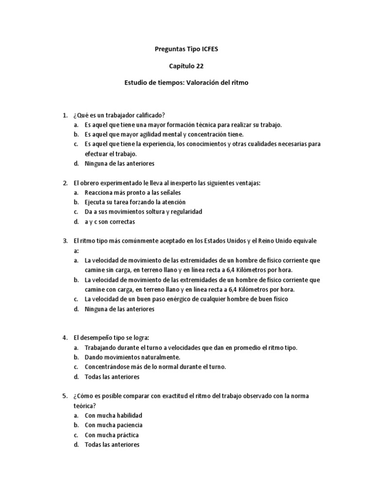 Preguntas Tipo ICFES Con Respuestas | PDF | Ritmo | Movimiento (física)