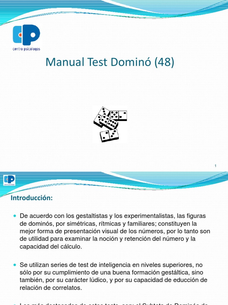 Manual Test Domino | PDF | Cognición | Sicología