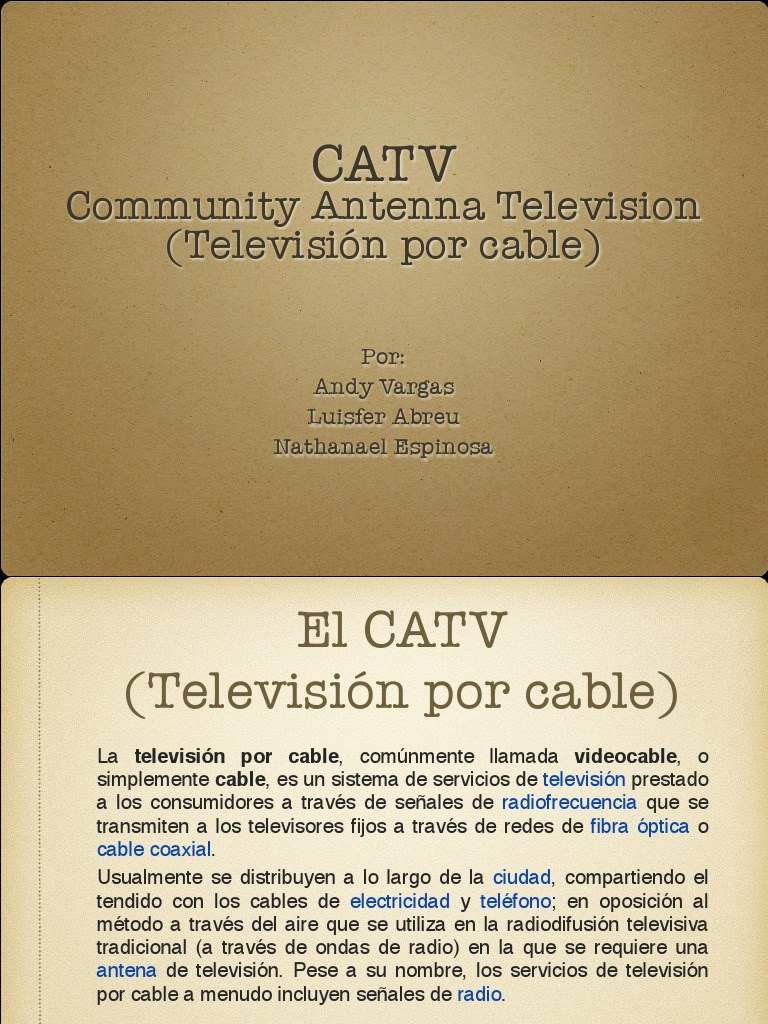 Catv PDF | PDF | Televisión por cable | Tecnología de televisión