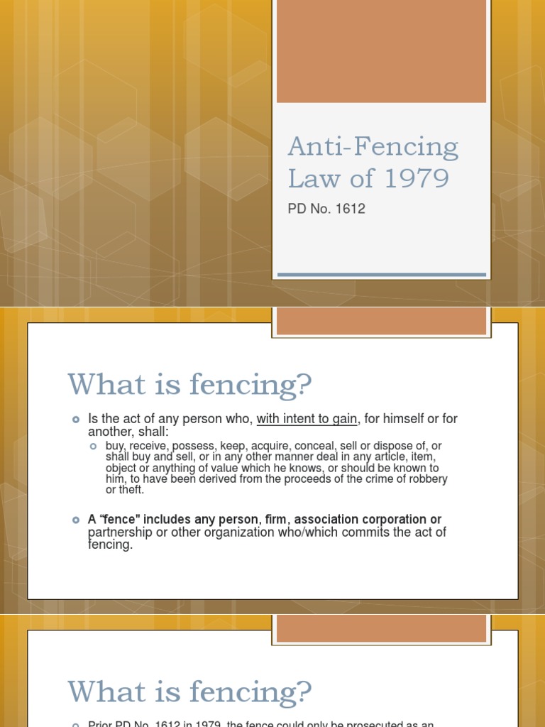 Anti-Fencing Law of 1979 | PDF | Theft | Robbery