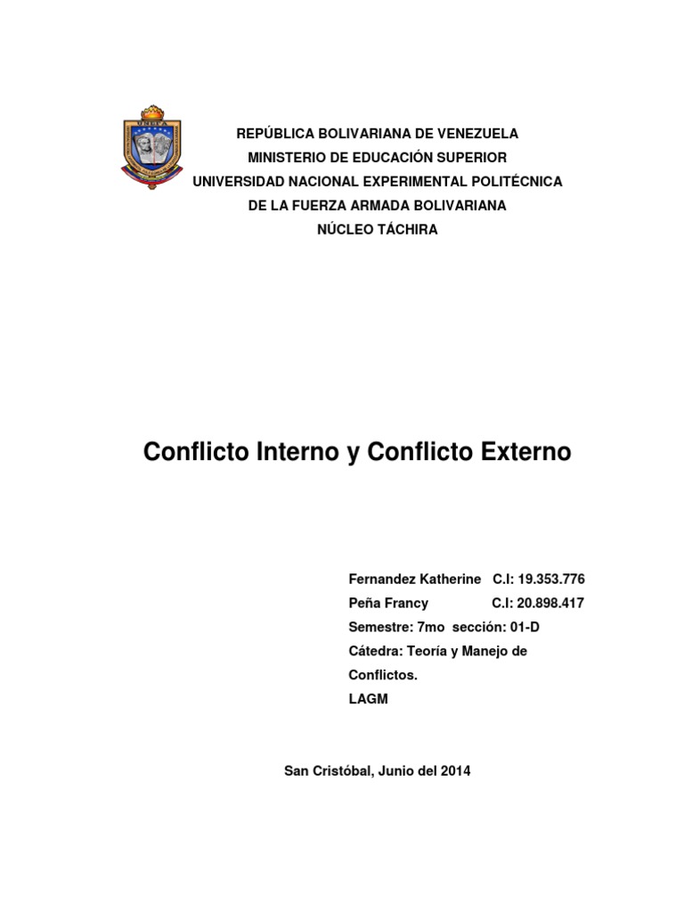 Conflicto Interno Y Externo Etapas Del Conflicto Armado En Colombia: