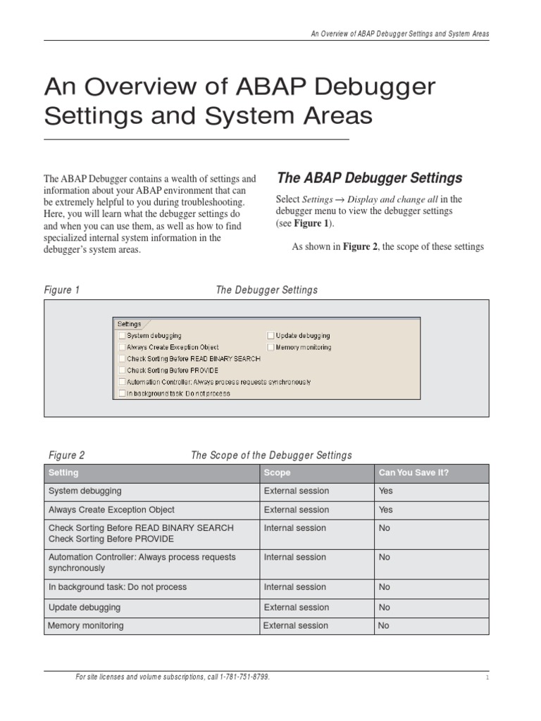 ABAP Debugger Settings | PDF