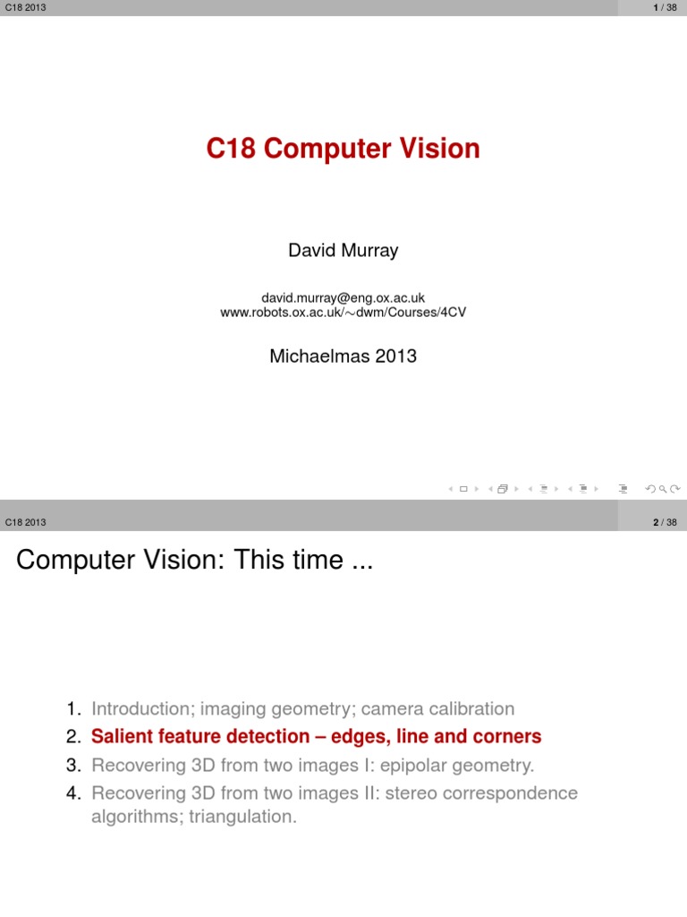 C18 Computer Vision Edge Detection | PDF | Signal Processing | Mathematical Analysis