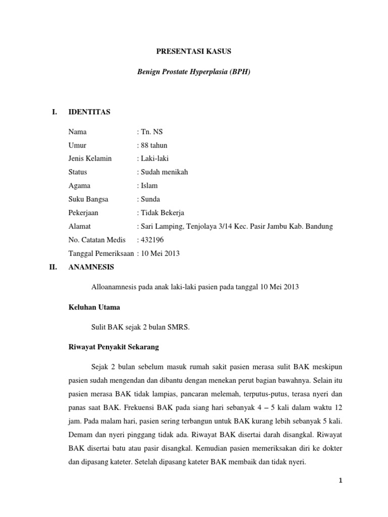 Presentasi Kasus BPH | PDF