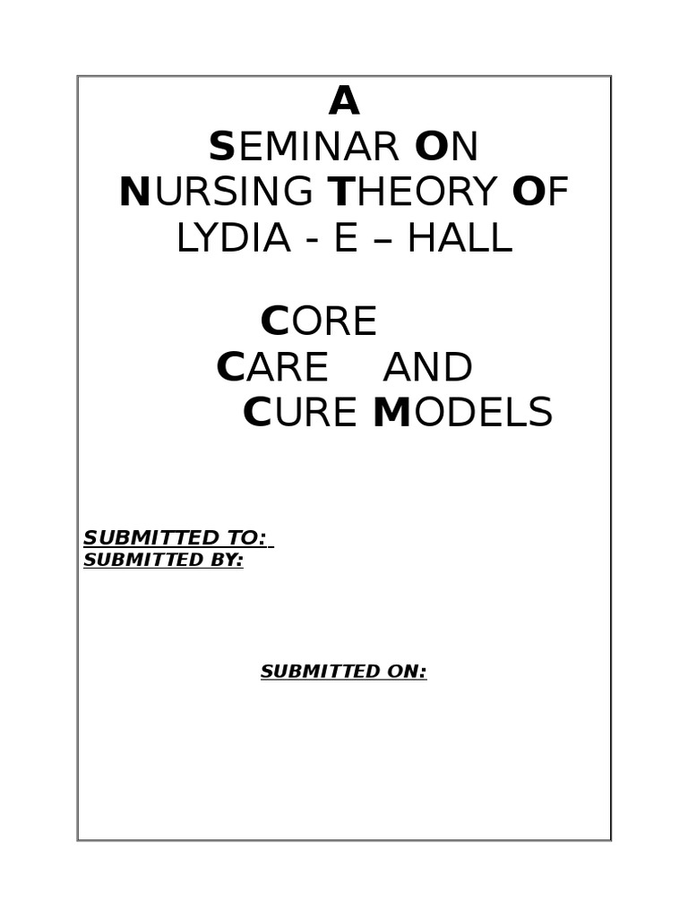 Lydia Hall's Core Care Cure Theory | PDF | Nursing | Recovery Approach