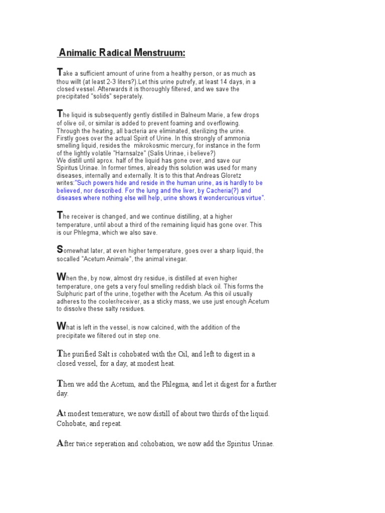 Animalic | PDF | Alchemy | Physical Chemistry