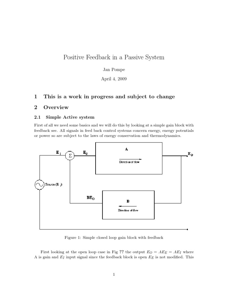 Passive Feedback | PDF | Electricity | Electrical Engineering