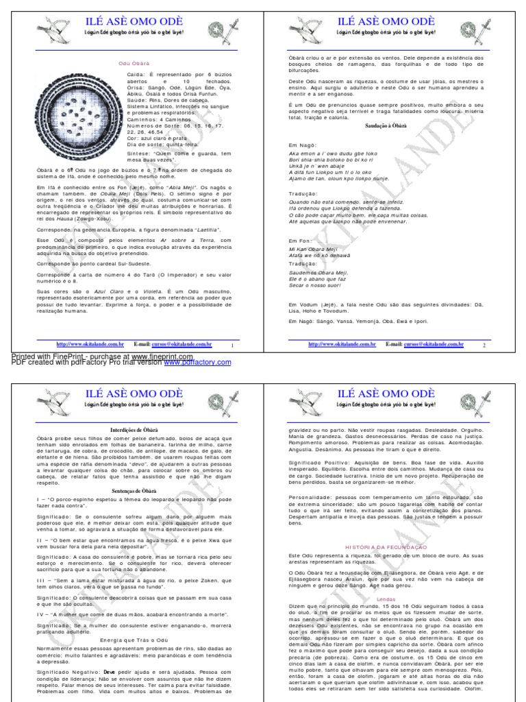 10 - Odù 6 Òbará | PDF | Natureza