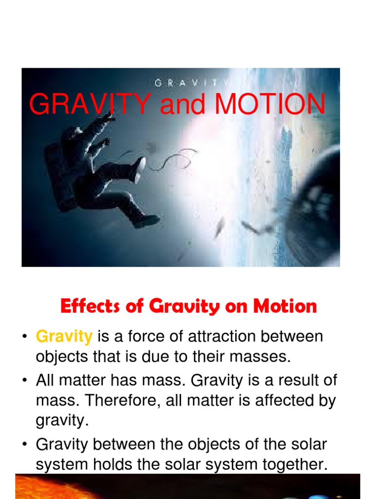 Assignment Gravity and Motion | Gravity | Force