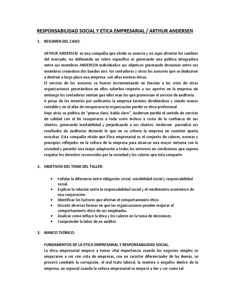 Taller N - 1 (Parte B) Responsabilidad Social y Etica Empresarial | PDF ...