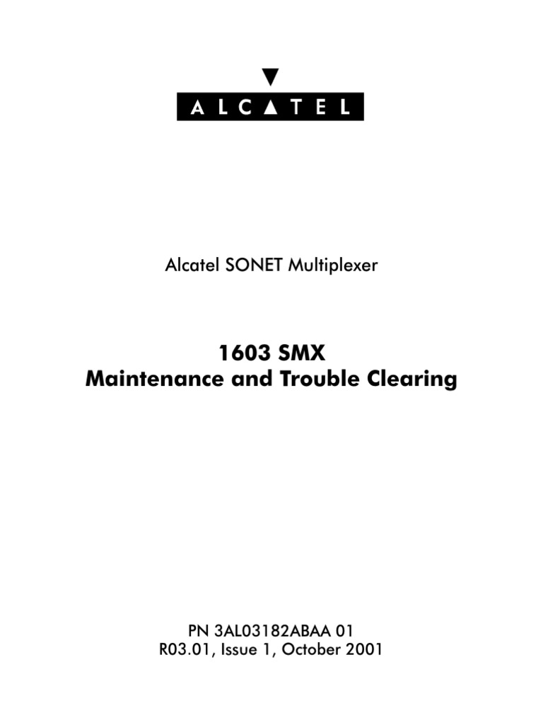 Alcatel 1603SMX Maintenance | PDF | Asynchronous Transfer Mode ...