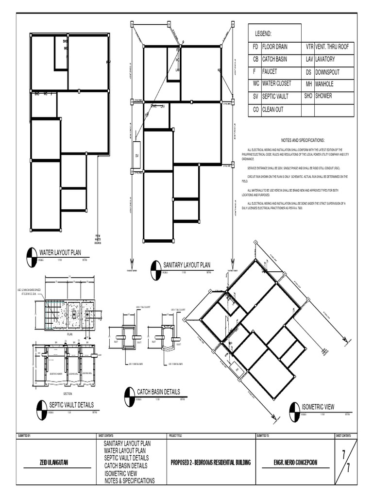 Sanitary Layout Plan Water Layout Plan | PDF