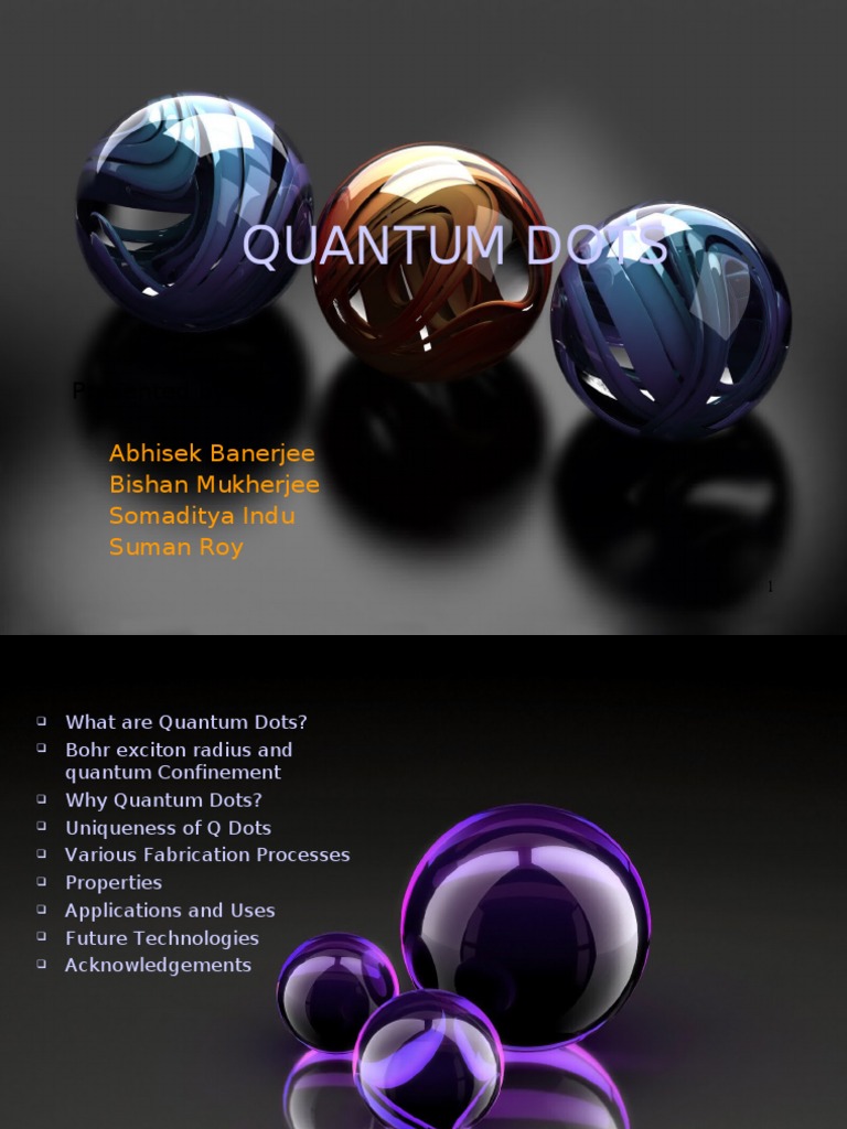 Overview of Quantum Dots and Their Properties | PDF | Band Gap | Energy ...
