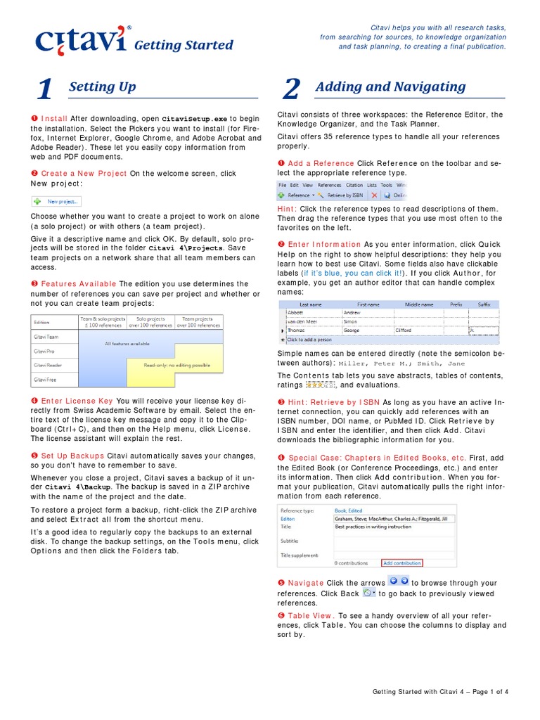 Getting Started with Citavi 4 Guide | PDF