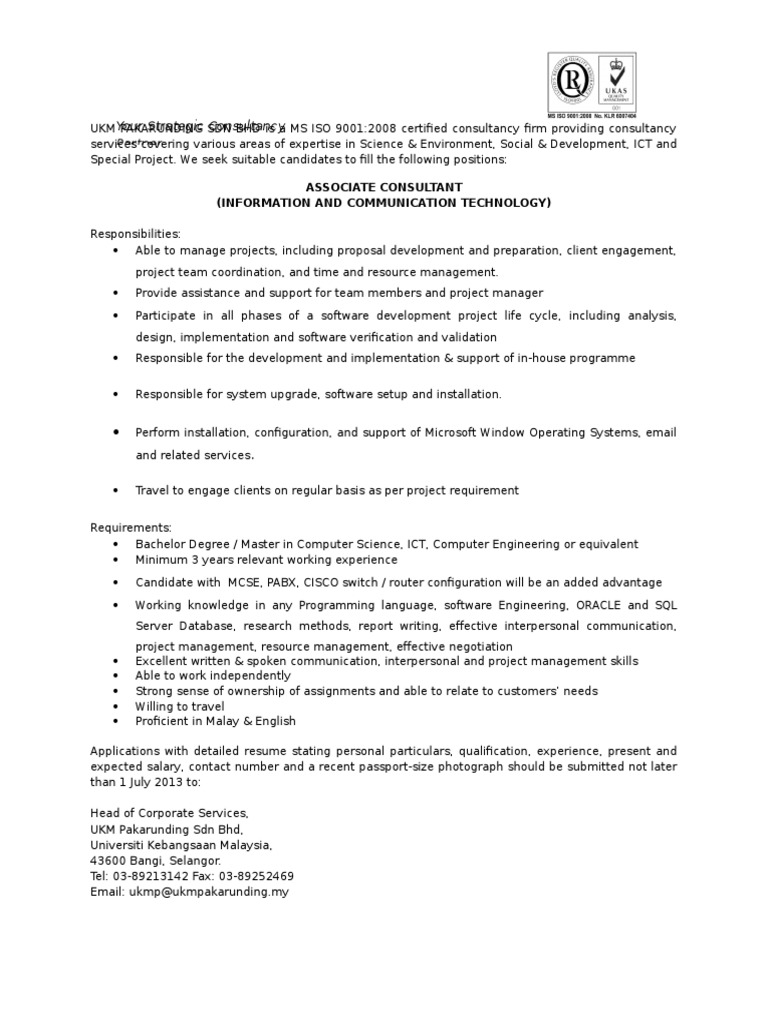 Associate Consultant ICT | PDF