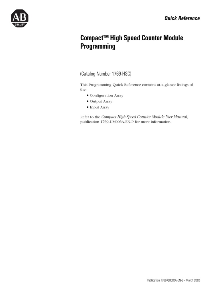 1769 HSC Program Reference | PDF | Computer Engineering