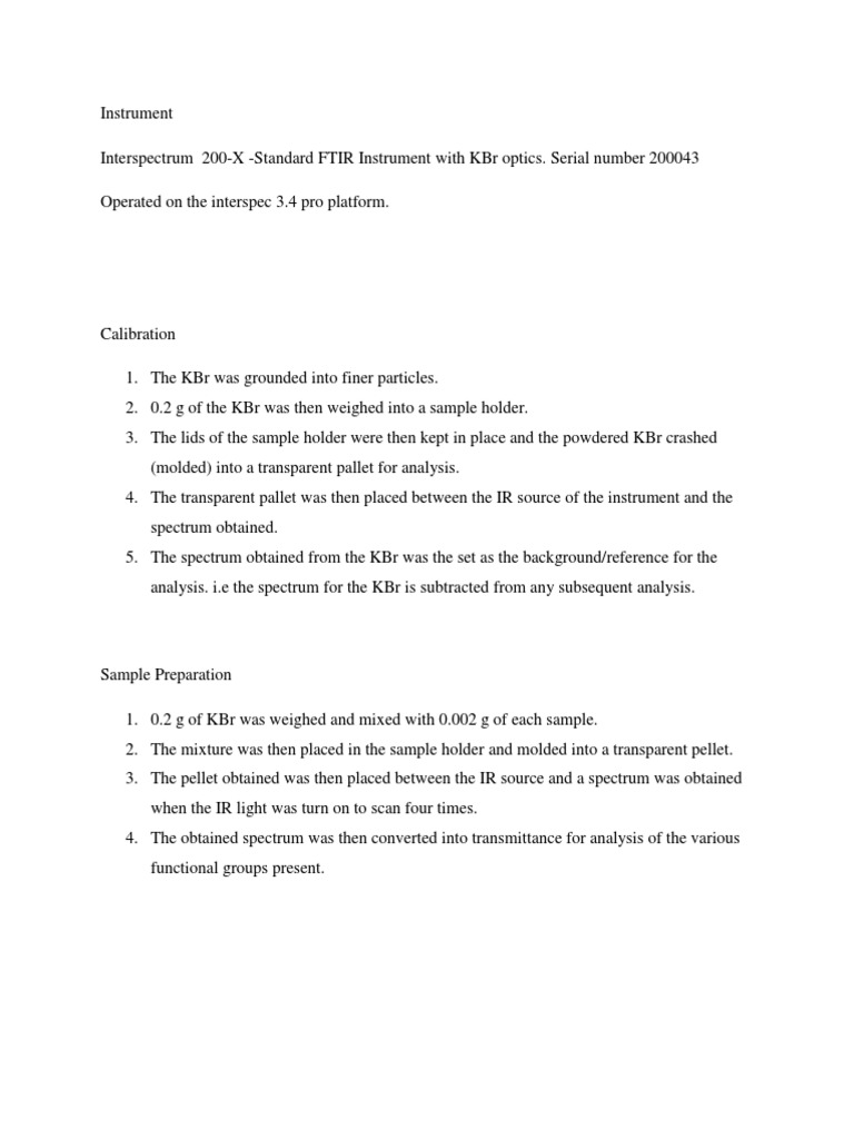 FTIR KBr Sample Preparation Guide | PDF