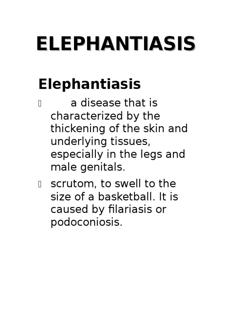 Elephantiasis | PDF | Animal Diseases | Medical Specialties