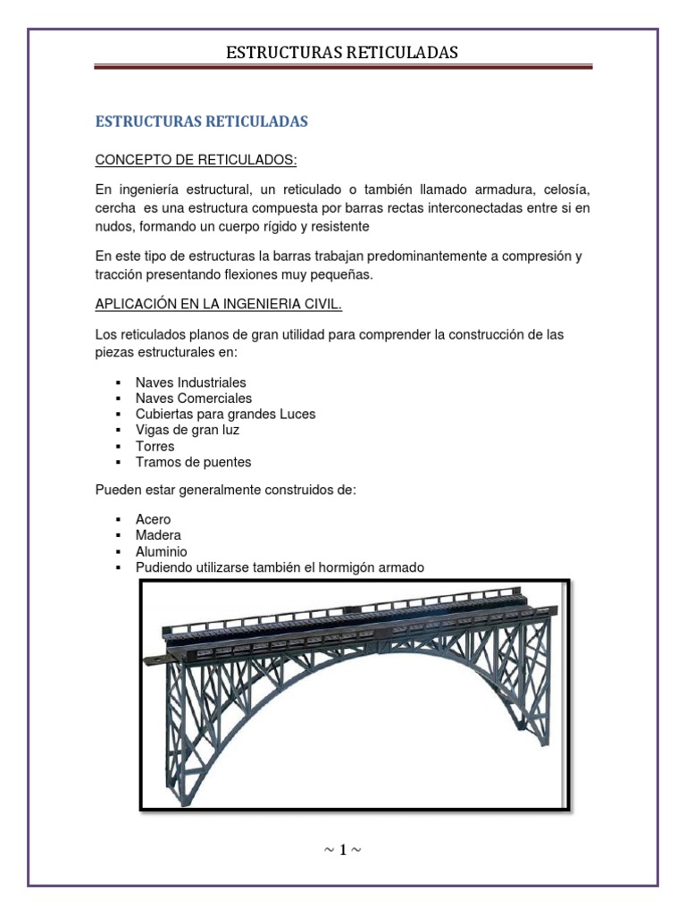 Estructuras Reticuladas en Ingeniería | PDF | Braguero | Ingeniero civil
