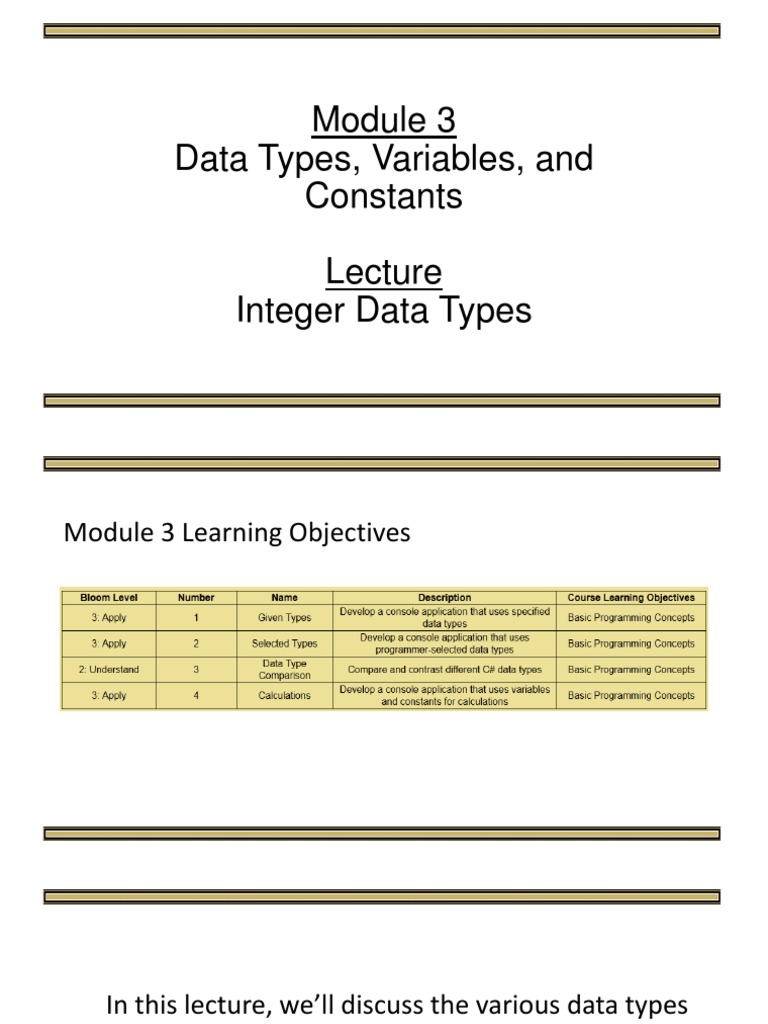 C# Integer Data Types and Value vs Reference Types | PDF