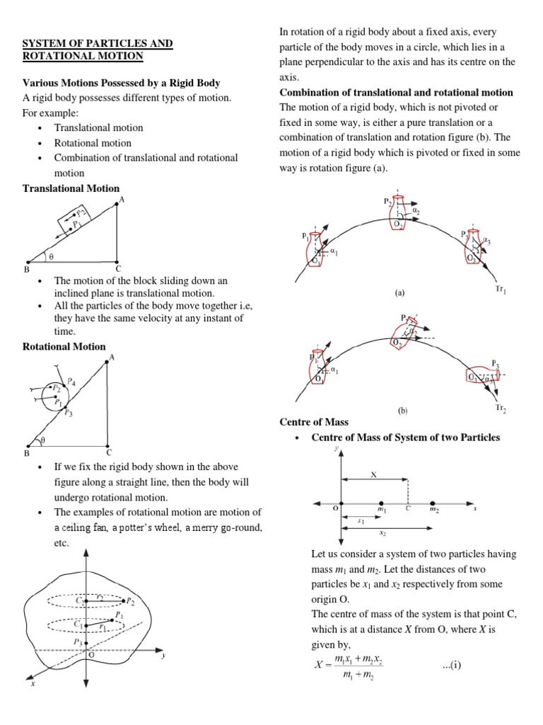 System of Particles and Rotational Motion | PDF | Rotation Around A ...