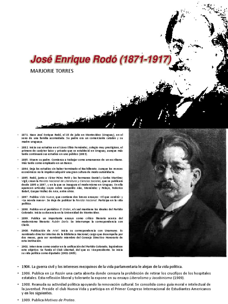 José Enrique Rodó (1871-1917) | PDF | Evolución | Crítica literaria