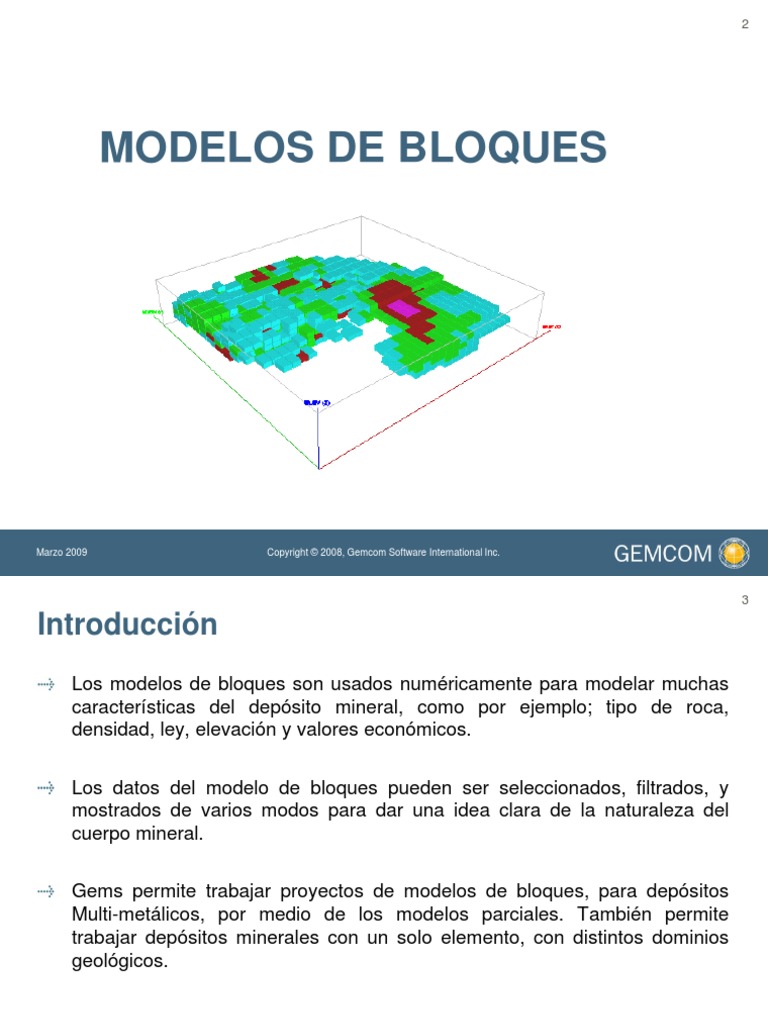 Modelo de Bloques Gems | PDF | Software | Minerales