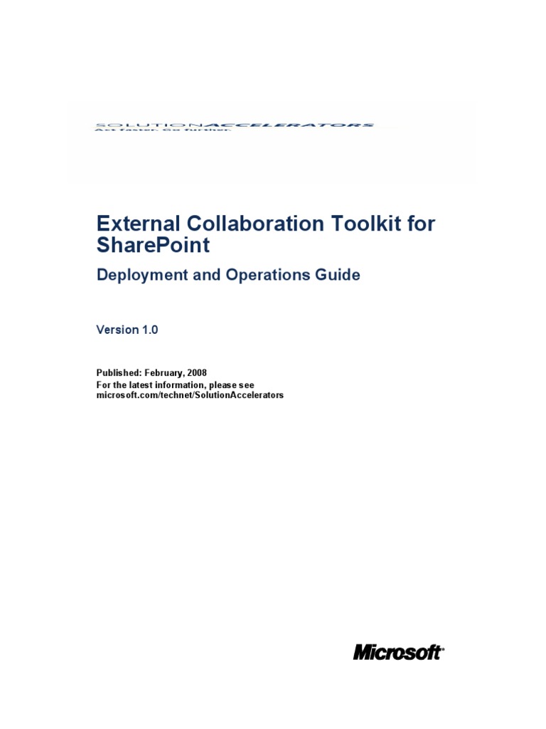 Deployment and Operations Guide | PDF | Share Point | Active Directory