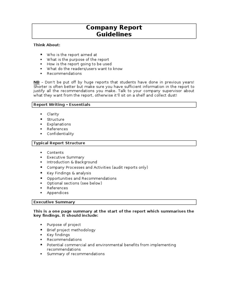 Report Writing Guidelines | PDF | Business