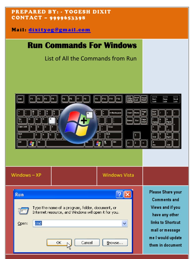 Windows Run Commands Guide | PDF | Command Line Interface | Computer File