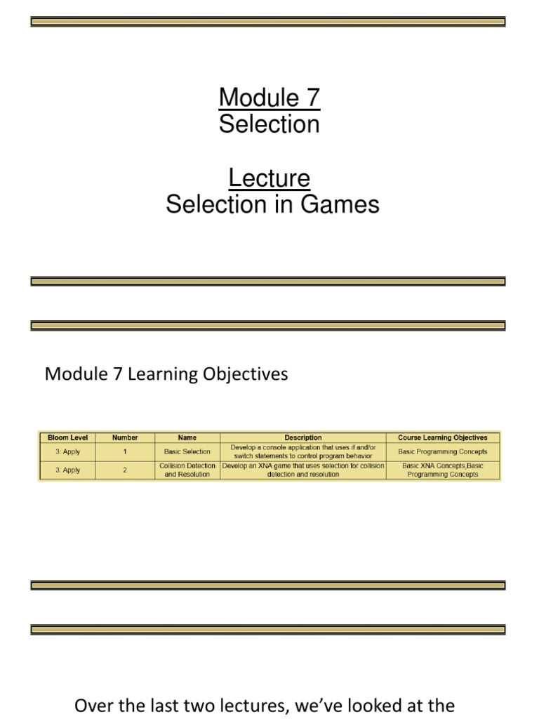 Game Selection Techniques in GDevelop | PDF
