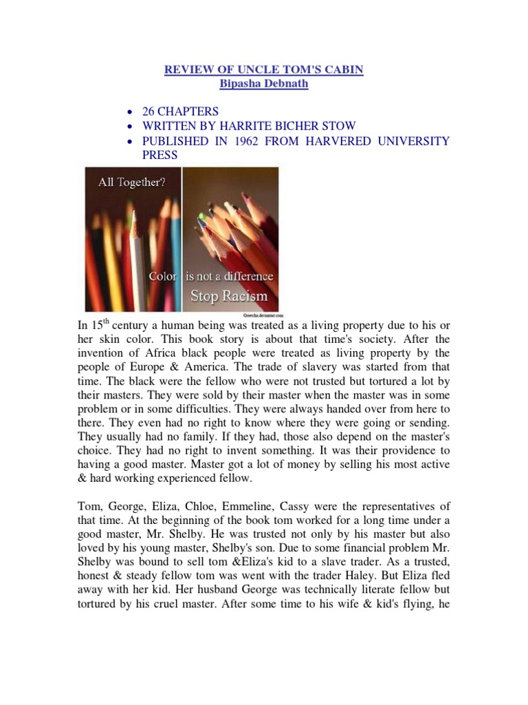BOOK REVIEW of Uncle Tom's Cabin | PDF | Uncle Tom's Cabin | Slavery