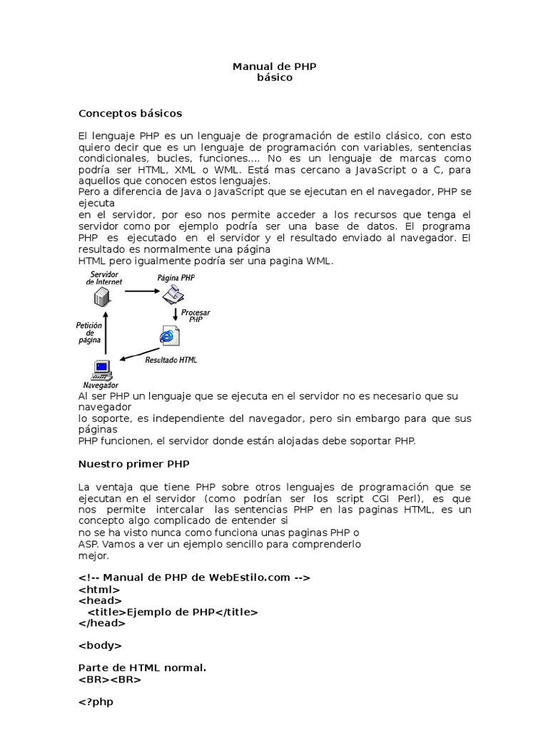 Manual de PHP Basico - Prof - Joel | PDF | Lenguaje de programación | Php