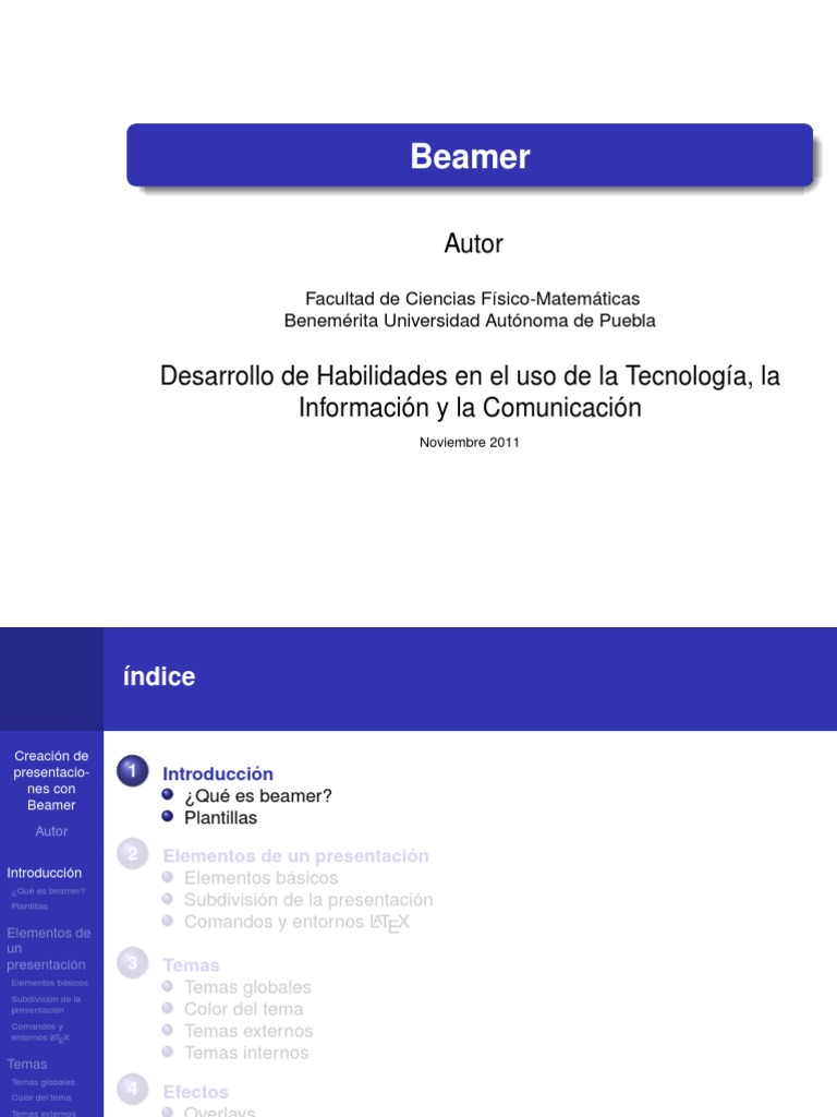 Creación de presentaciones con Beamer: una guía completa | PDF | Formato de Documento Portable ...