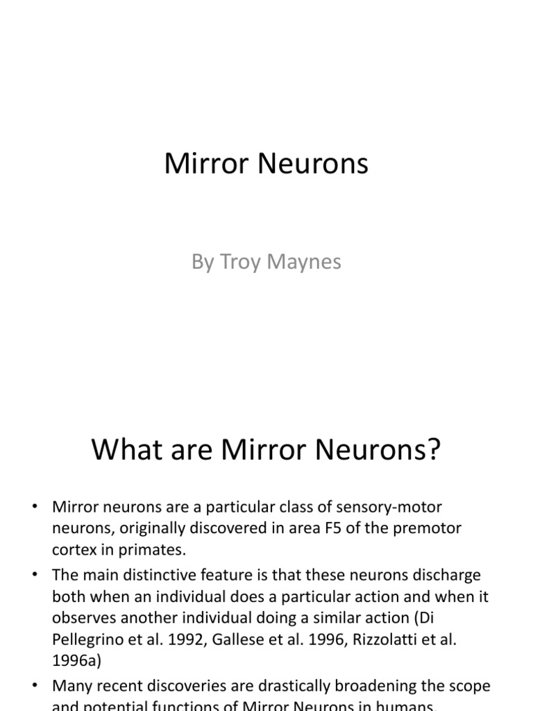 Mirror Neurons Powerpoint | PDF | Empathy | Mental Processes