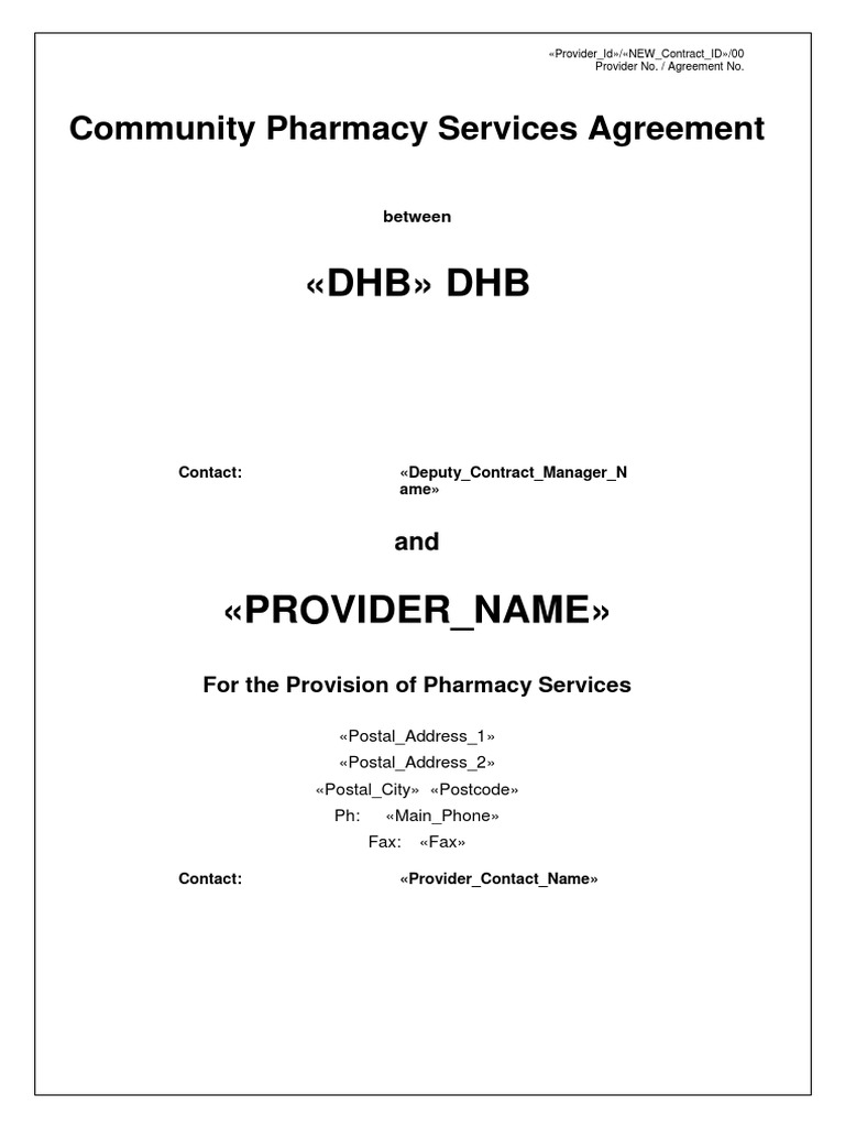 Pharmacy Service Agreement | PDF | Pharmacy | Pharmaceutical Drug