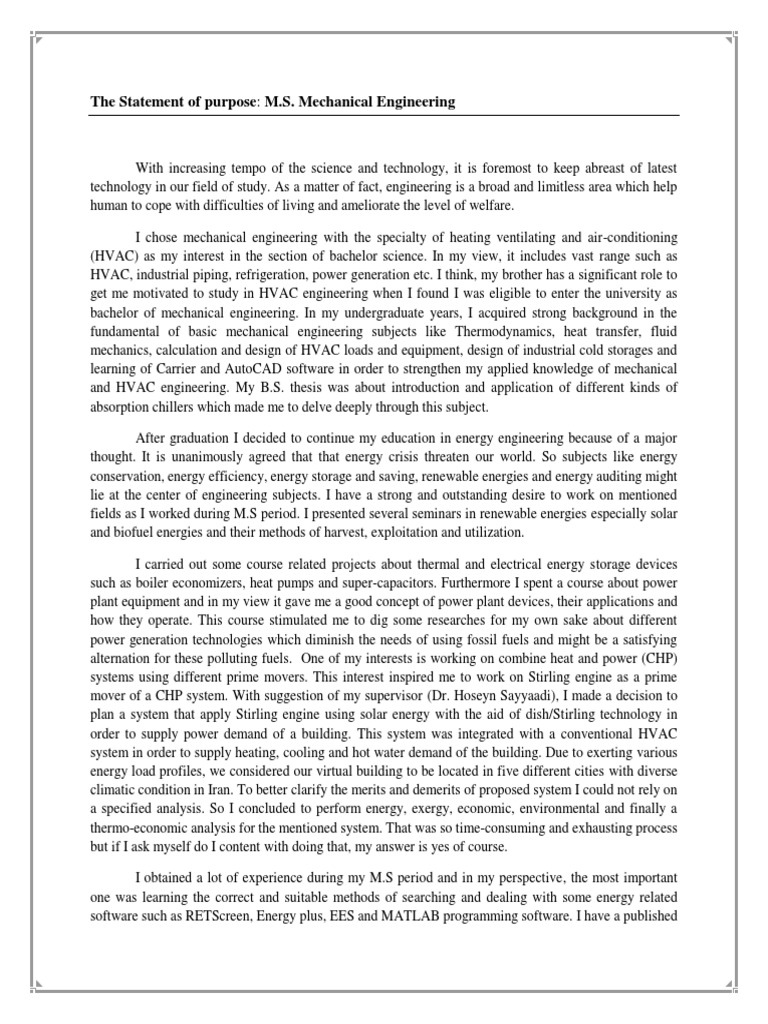 My SOP | PDF | Hvac | Cogeneration