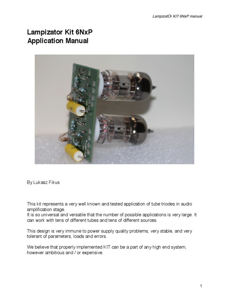 6n6p Kit Manual | PDF | Vacuum Tube | Resistor