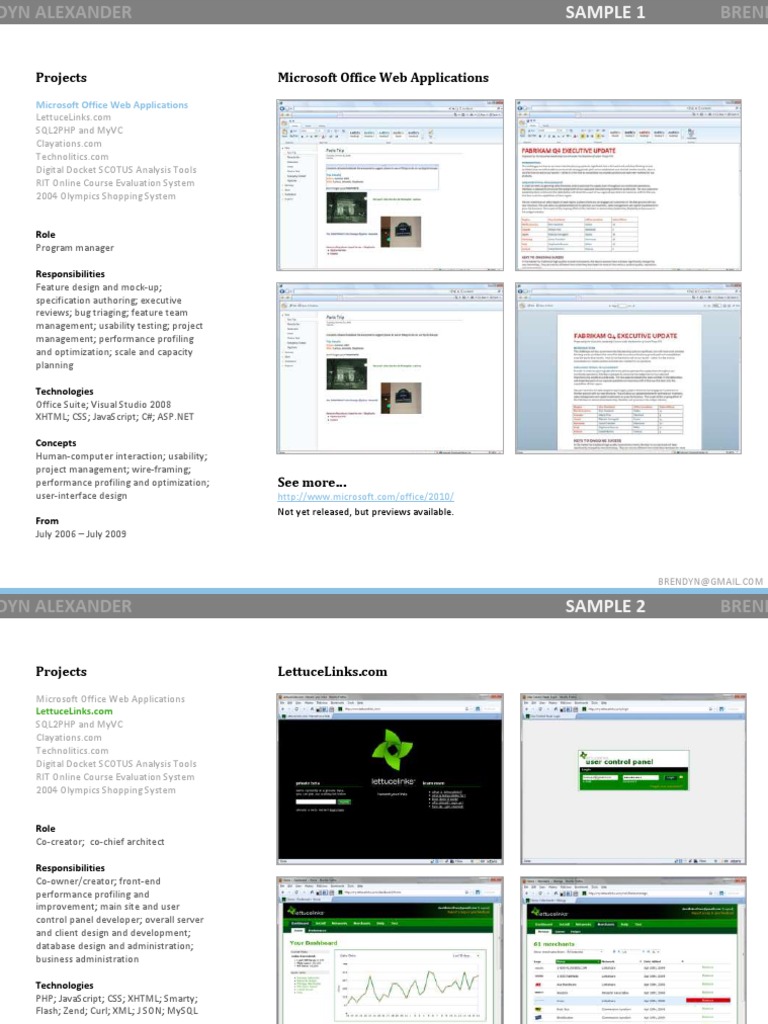 Brendyn Alexander - Portfolio | PDF | Web Design | Web Application