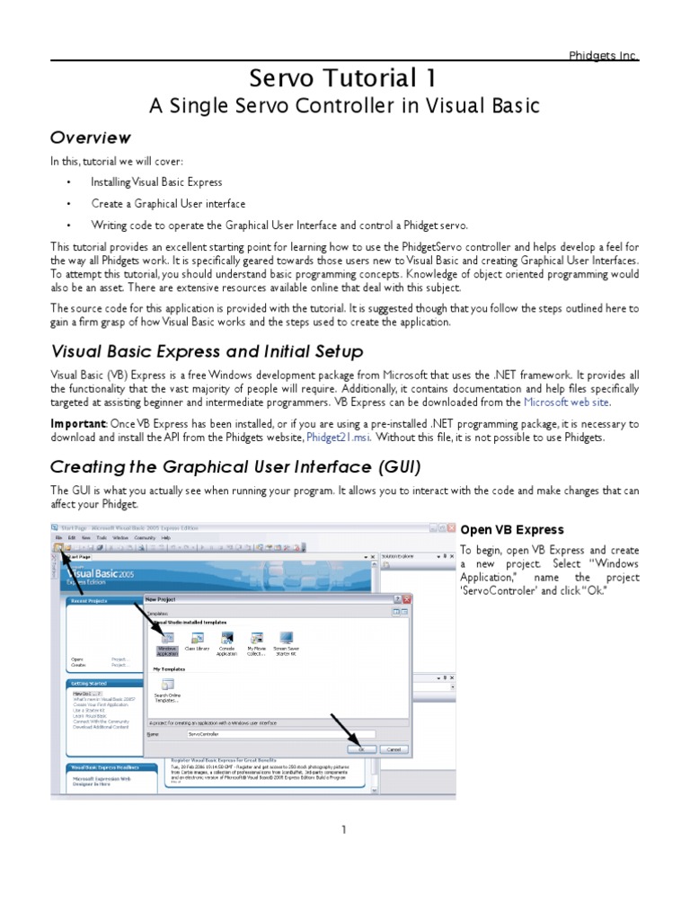 Servo Tutorial: A Single Servo Controller in Visual Basic | PDF | Graphical User Interfaces ...