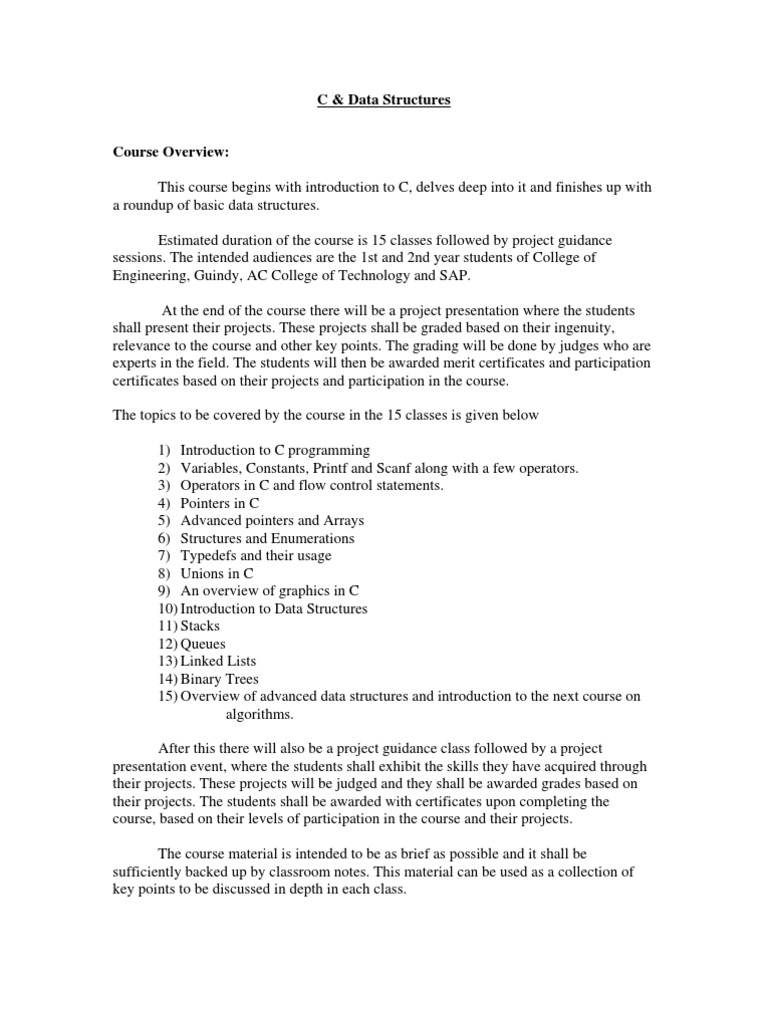C & Data Structures | PDF | Control Flow | Pointer (Computer Programming)