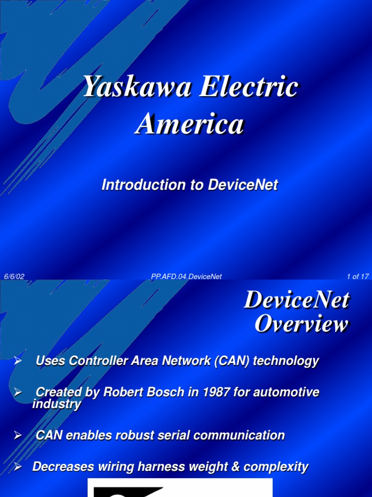 Yaskawa Electric America: Introduction To Devicenet | PDF | Programmable Logic Controller ...