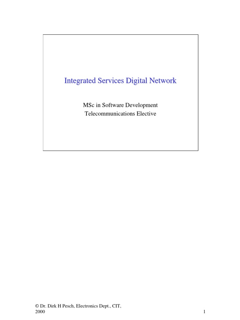 Integrated Services Digital Network | PDF | Osi Model | Internet Protocols