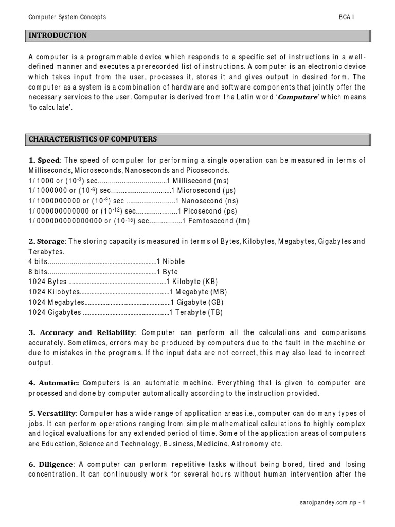 Computer Concepts | PDF | Computer Data Storage | Random Access Memory